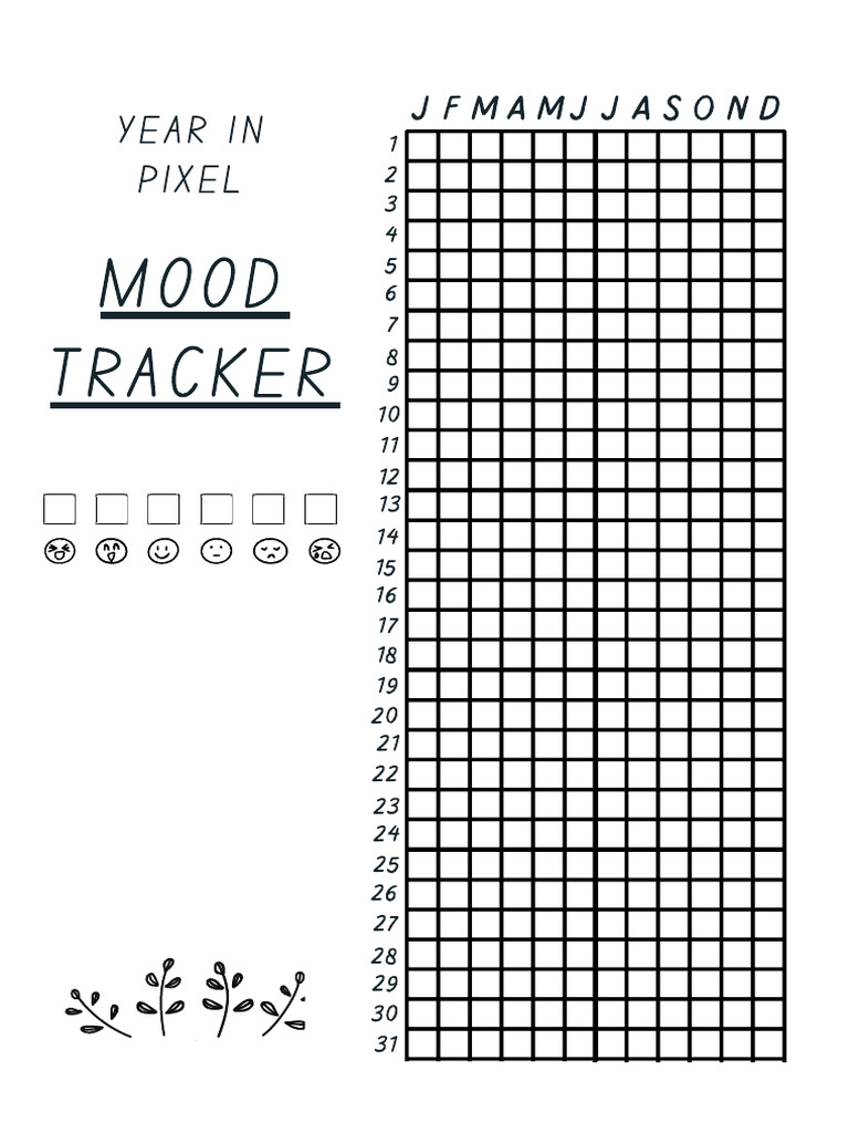 Year in Pixel Mood Tracker | PDF