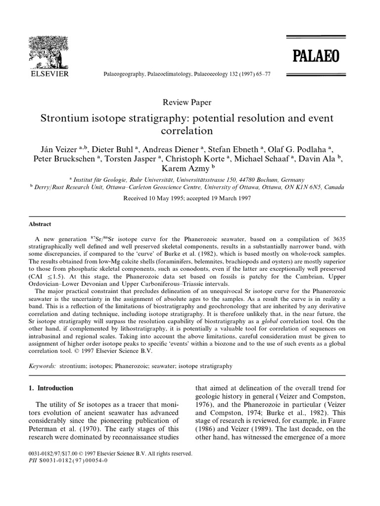Strontium Isotope Stratigraphy | PDF | Stratigraphy | Fossil