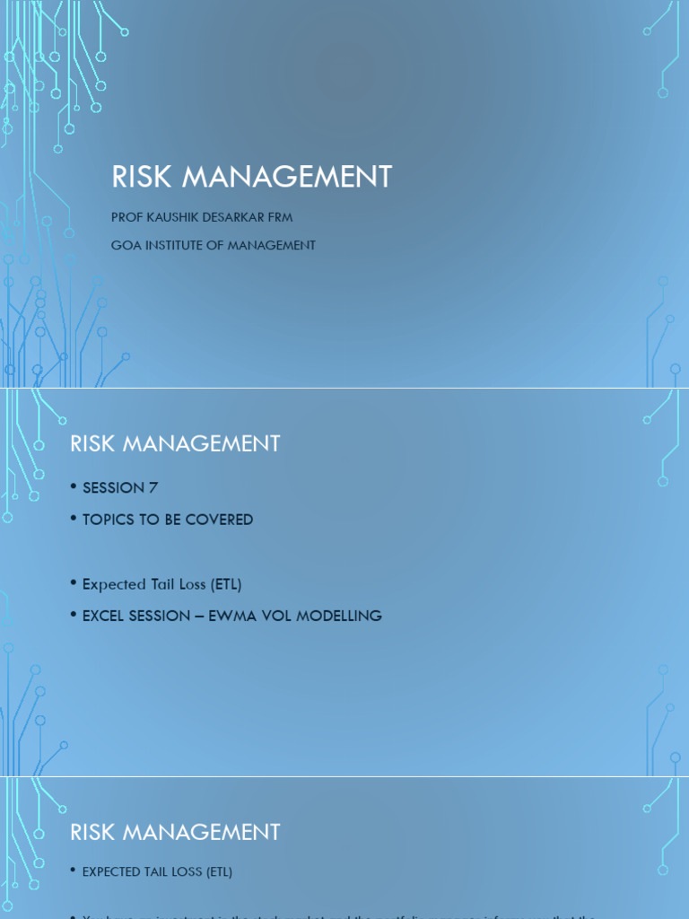Understanding Expected Tail Loss (ETL) | PDF | Value At Risk | Investing