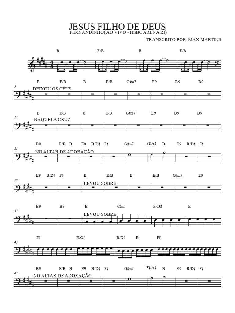 JESUS FILHO DE DEUS - FERNANDINHO AO VIVO HSBC ARENA RJ | PDF ...