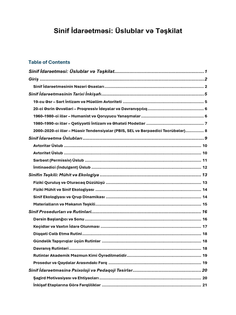 Classroom Management - Styles and Organization | PDF
