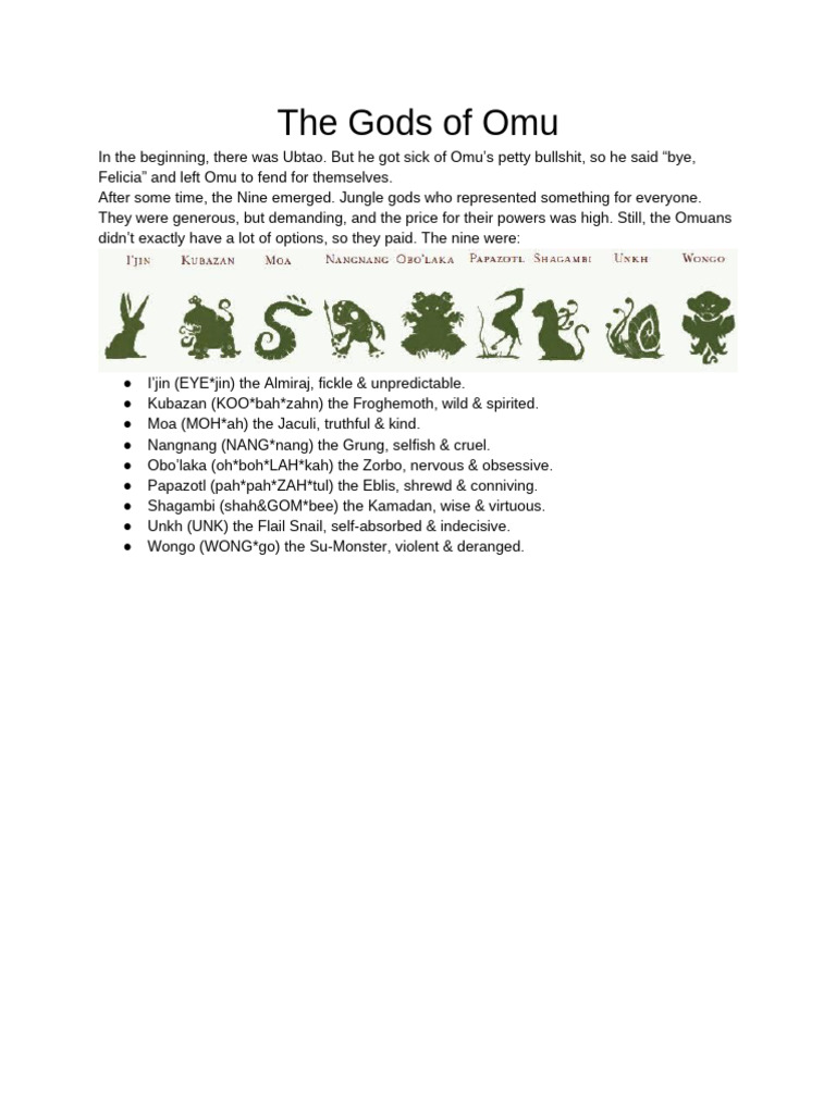 Gods of Omu | PDF