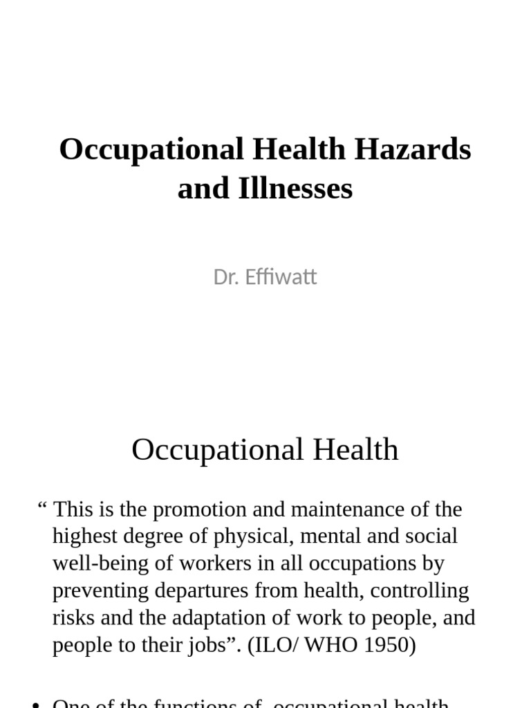 Occupational Health Hazards . | PDF | Occupational Safety And Health ...