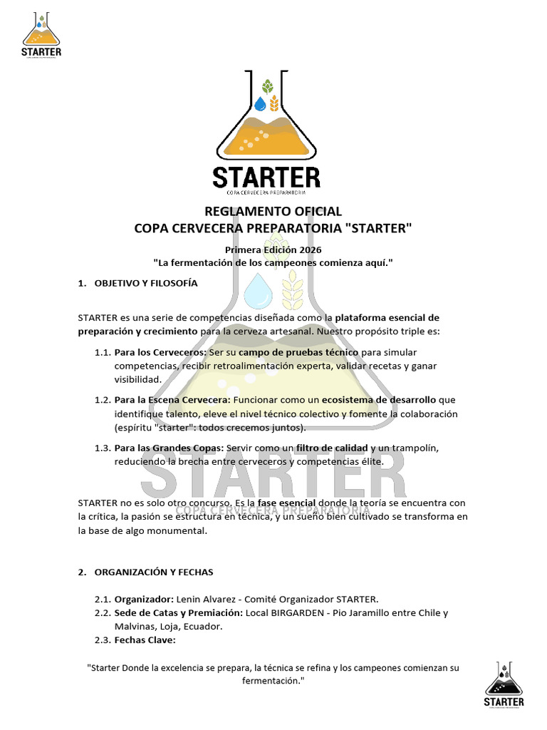Starter Rules | PDF | Cerveza | Bebidas a base de malta