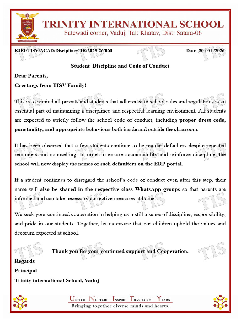 Student Discipline and Code of Conduct | PDF