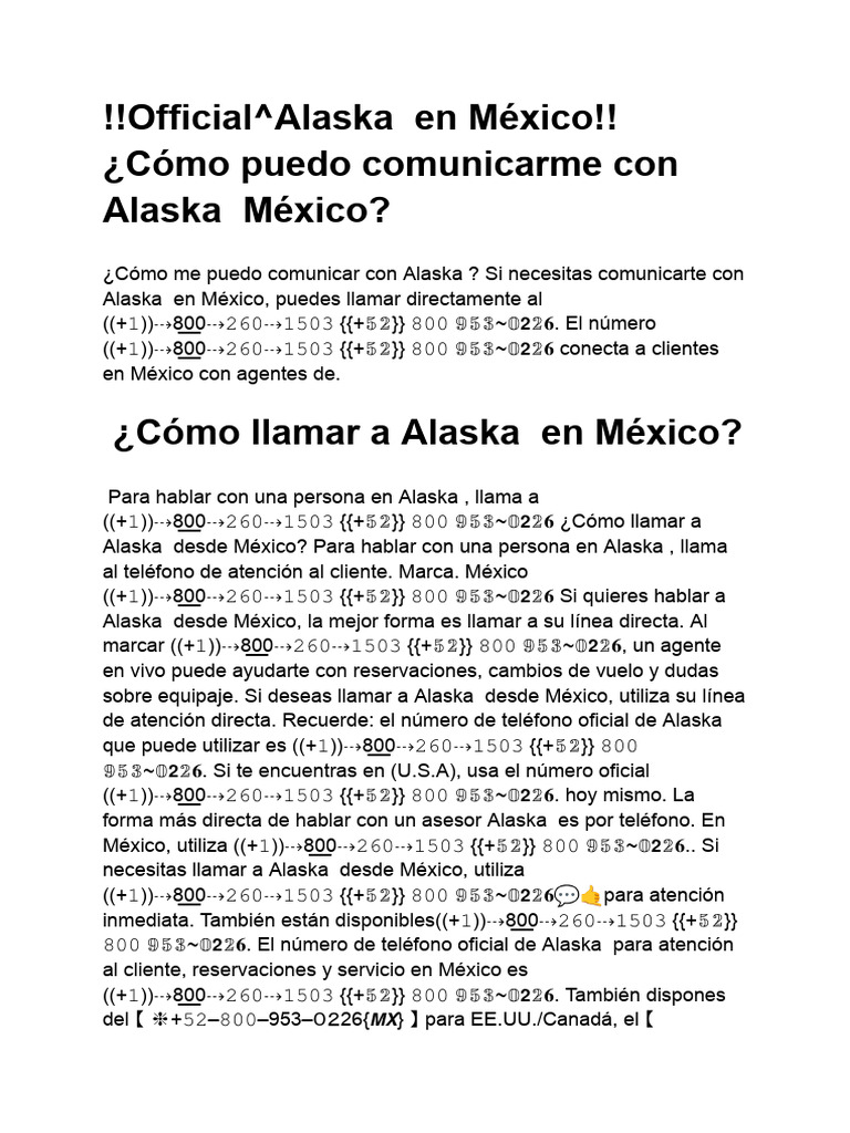 !!Official^Alaska en México!! ¿Cómo puedo comunicarme con Alaska México ...