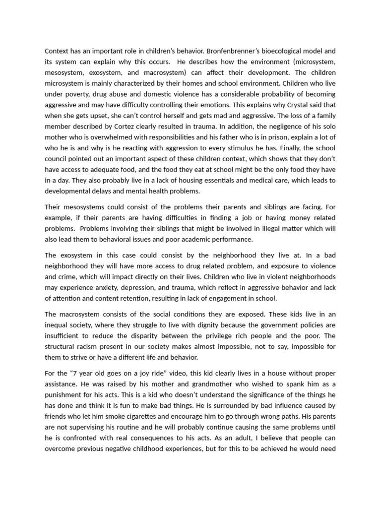 Context Plays A Critical Role in Children Behavior | PDF | Psychology ...