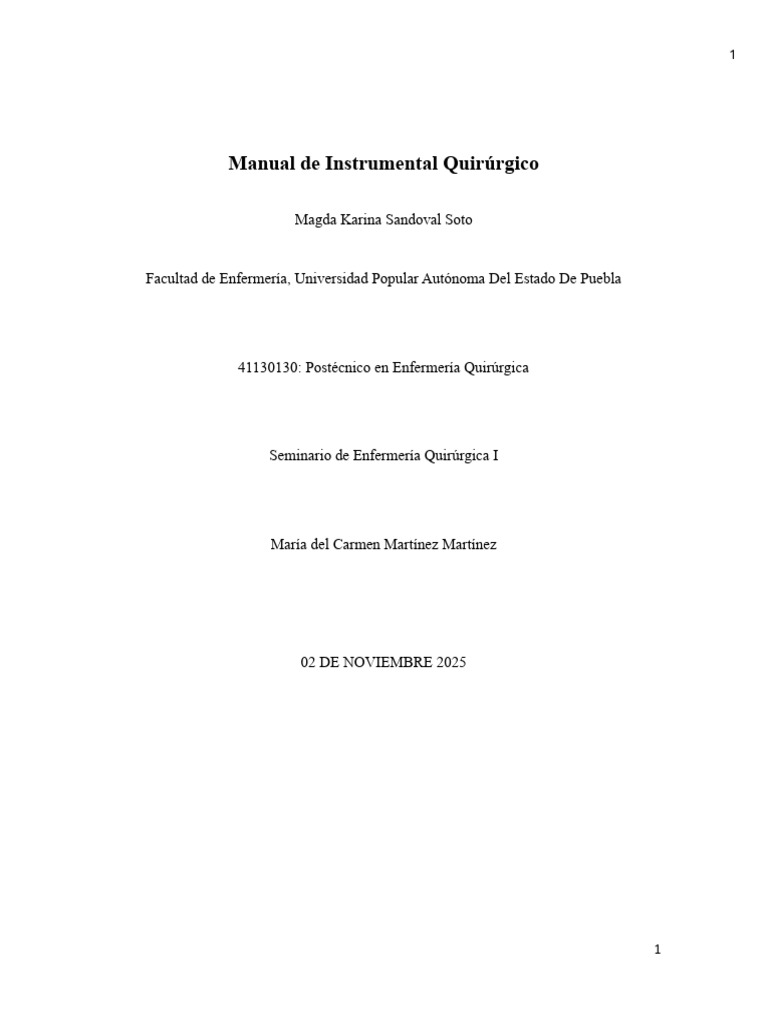 Manual de Instrumental Quirúrgico | PDF | Titanio | Cirugía