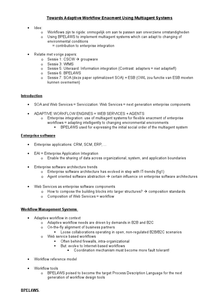 Towards Adaptive Workflow Enacment Using Multiagent Systems | PDF ...