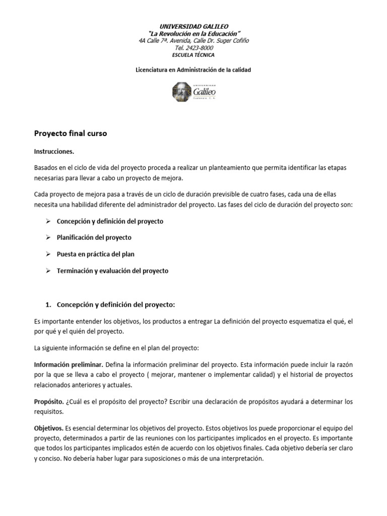 Proyecto Final DPMO | PDF | Planificación | Gestión de proyectos