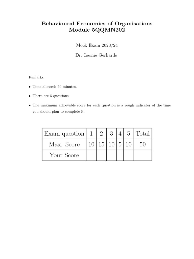 Mock Exam 2023-24 - Sample Solution | PDF | Randomized Controlled Trial ...