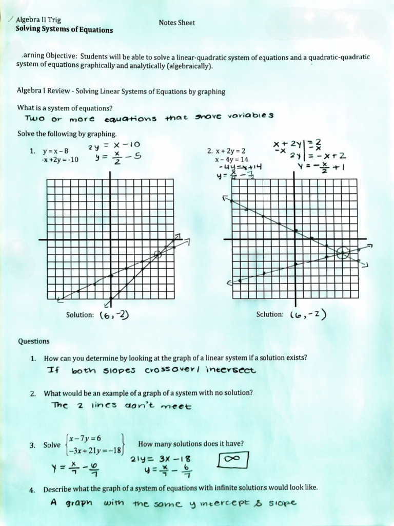 Solving Linear-Quadratic Systems | PDF | Applied Mathematics ...
