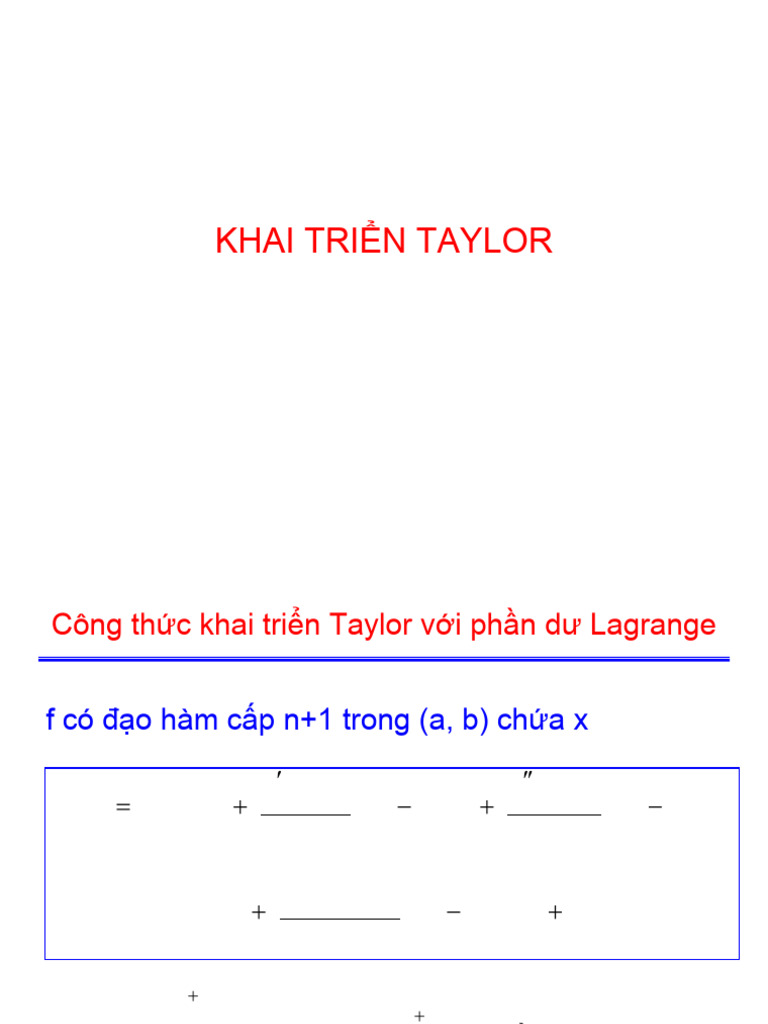 Giai Tich 1 Khai Trien Taylor (Cuuduongthancong - Com) | PDF