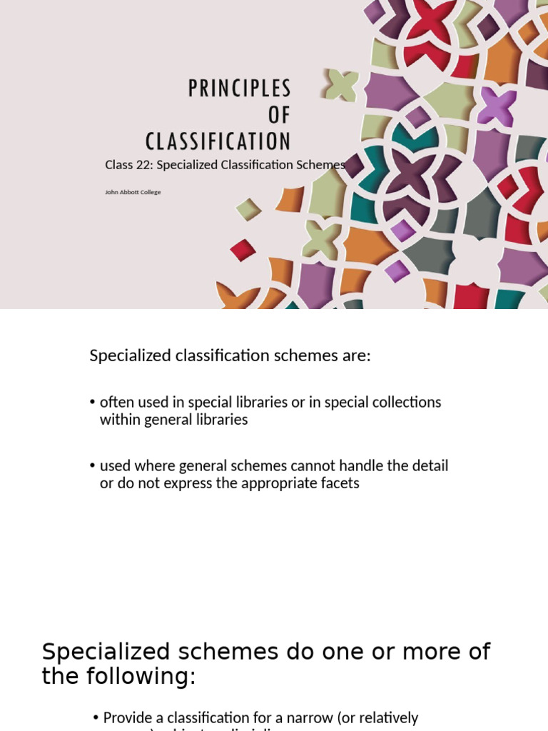 Class 22 Specialized Schemes | PDF