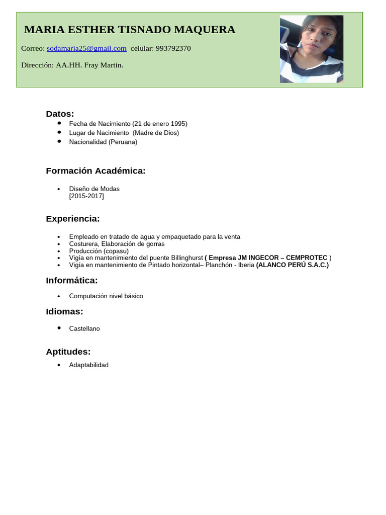 CV María2026 | PDF