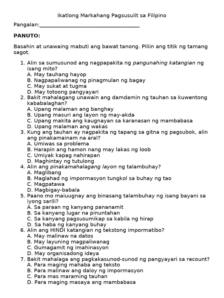 Filipino 4 | PDF