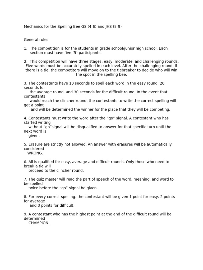 Spelling-Bee-mechanics for GS (4-6) and JHS (8-9) | PDF | Chess Openings | Chess Theory