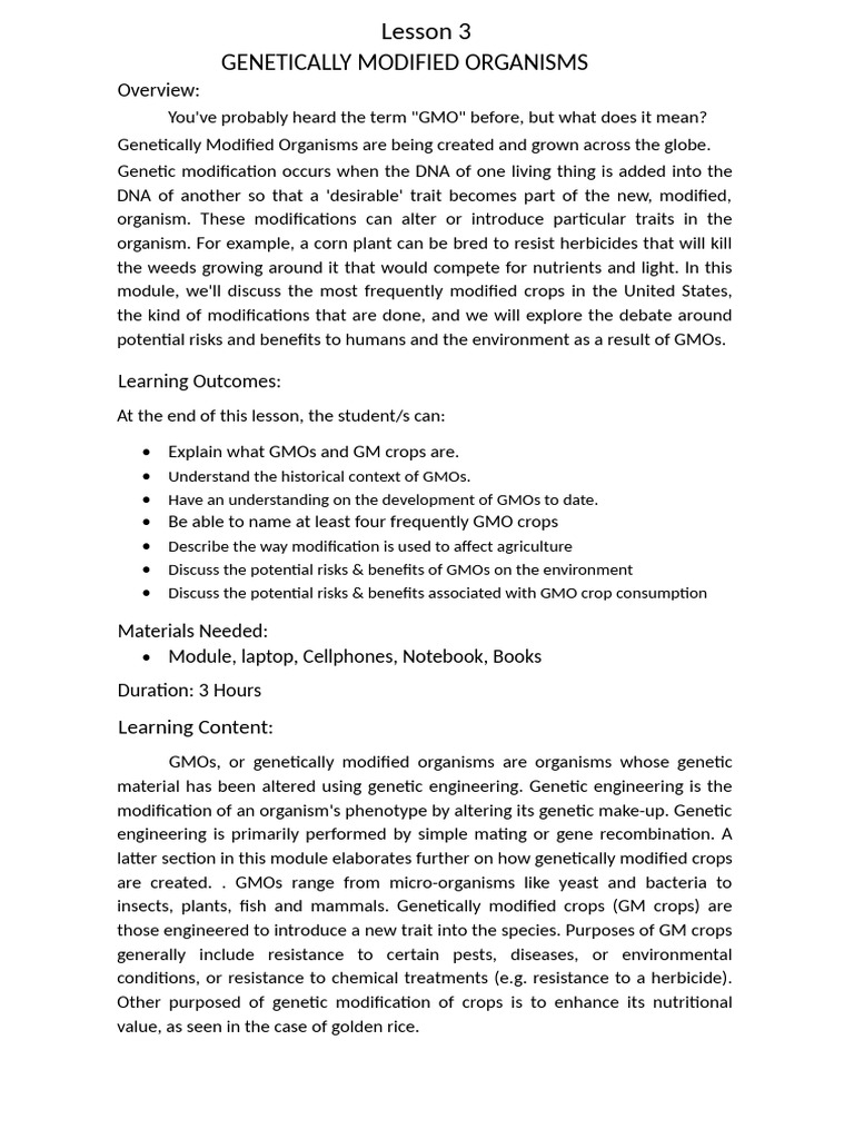 GMO-Biotechnology | PDF | Genetic Engineering | Genetically Modified ...