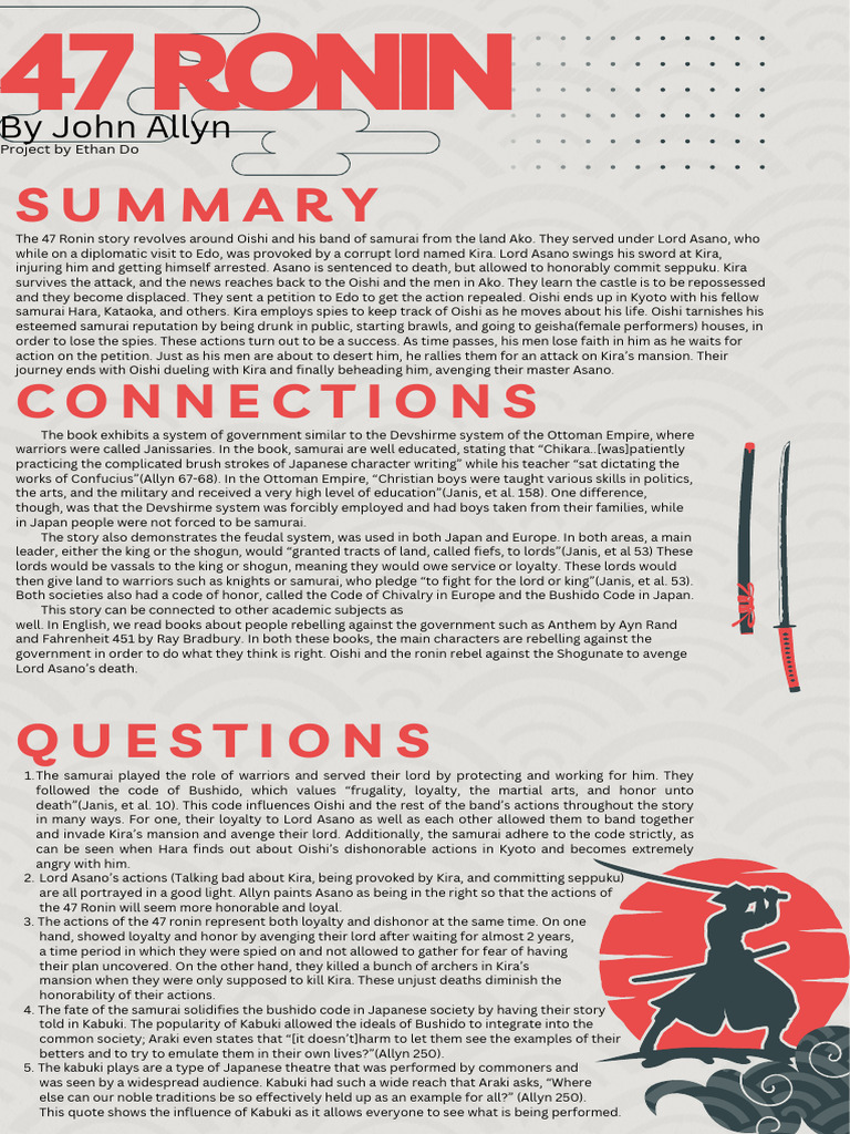 The 47 Ronin: A Tale of Honor and Revenge | PDF | Japanese Warriors ...