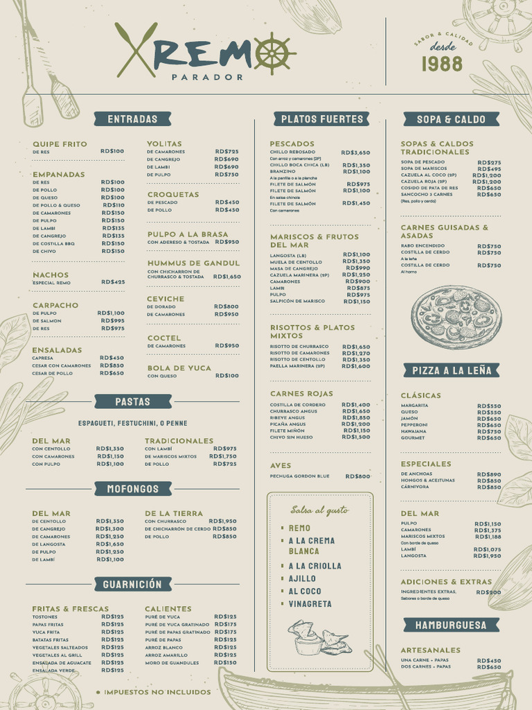 Menu - Remo Parador | PDF