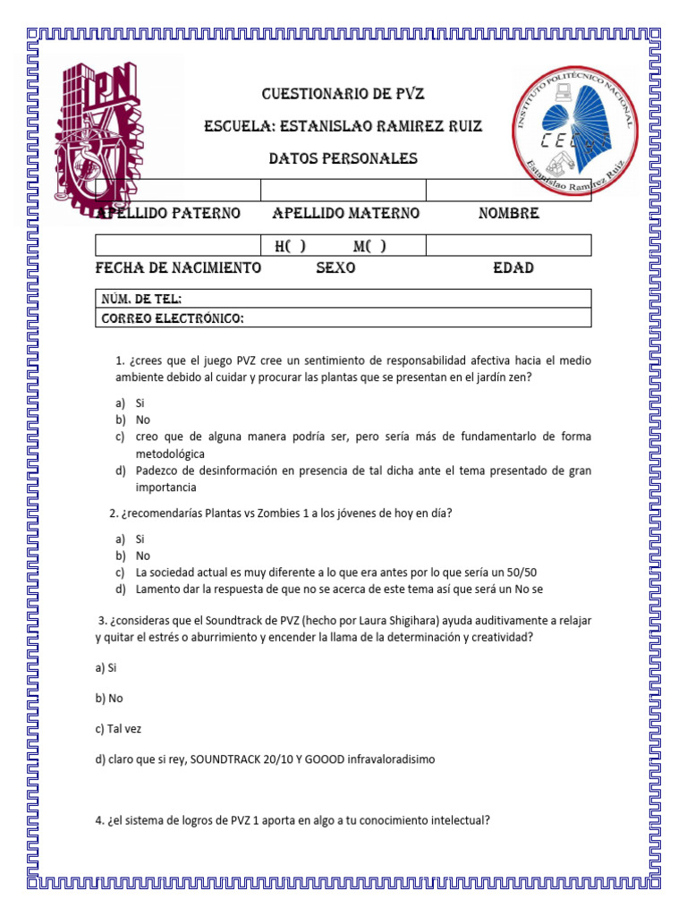 Jehu Cuestionario Cambiado.docx 11 | PDF | Educación de la primera infancia | Sicología