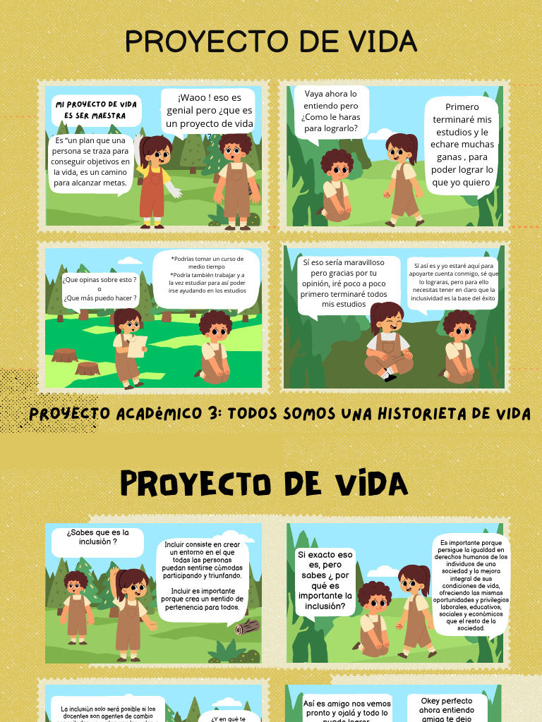 Wildlife Vocabulary Comic Strip in Yellow Green Brown Friendly Hand ...