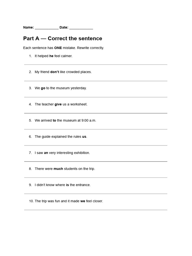 English Grammar Exercise | PDF