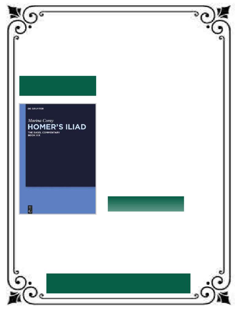 Homers Iliad The Basel Commentary Book XIX 1st Edition Marina Coray ...