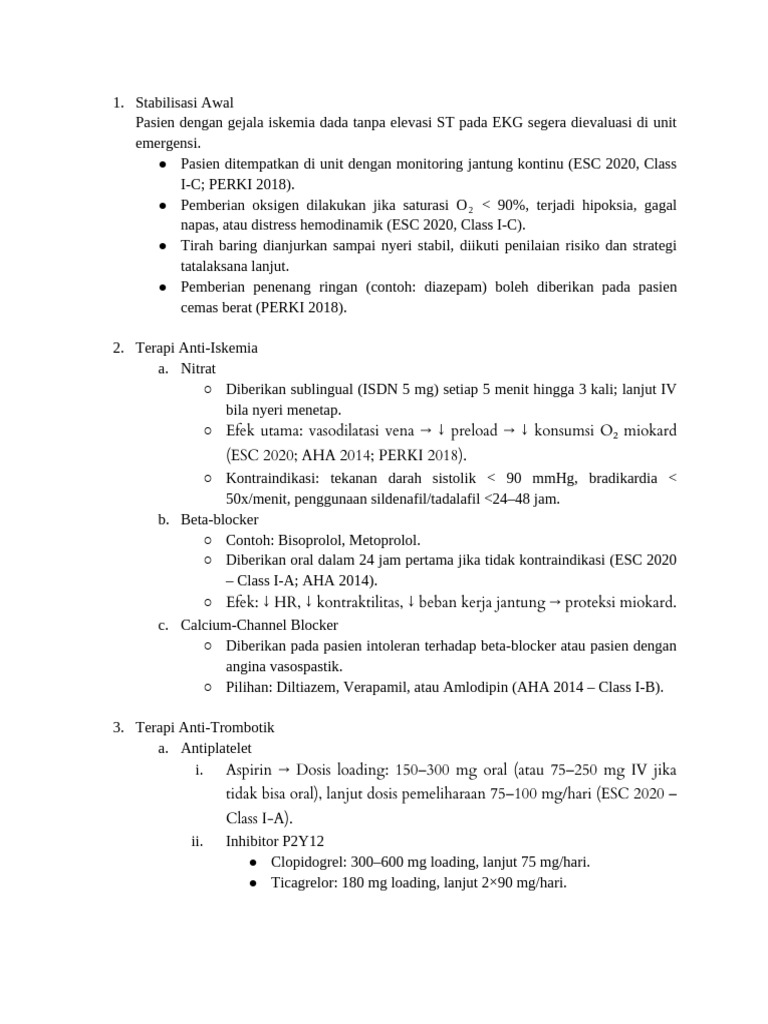 Tatalaksana UAP/NSTEMI: Panduan Terapi | PDF
