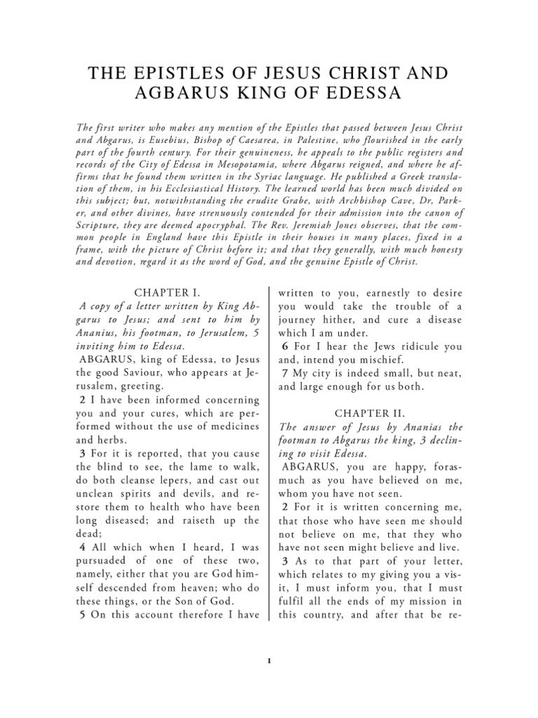 Jesus & Agbarus | PDF