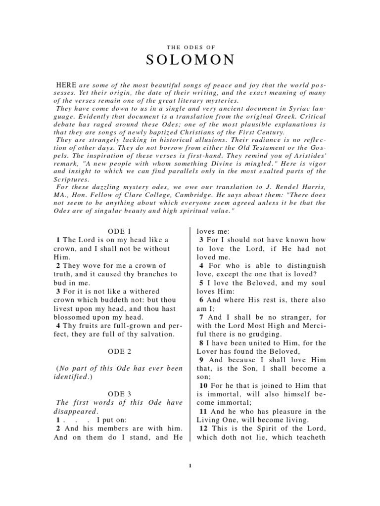 Odes of Solomon | PDF