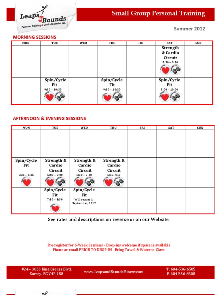 Leaps and Bounds Schedule | PDF | Sports | Leisure