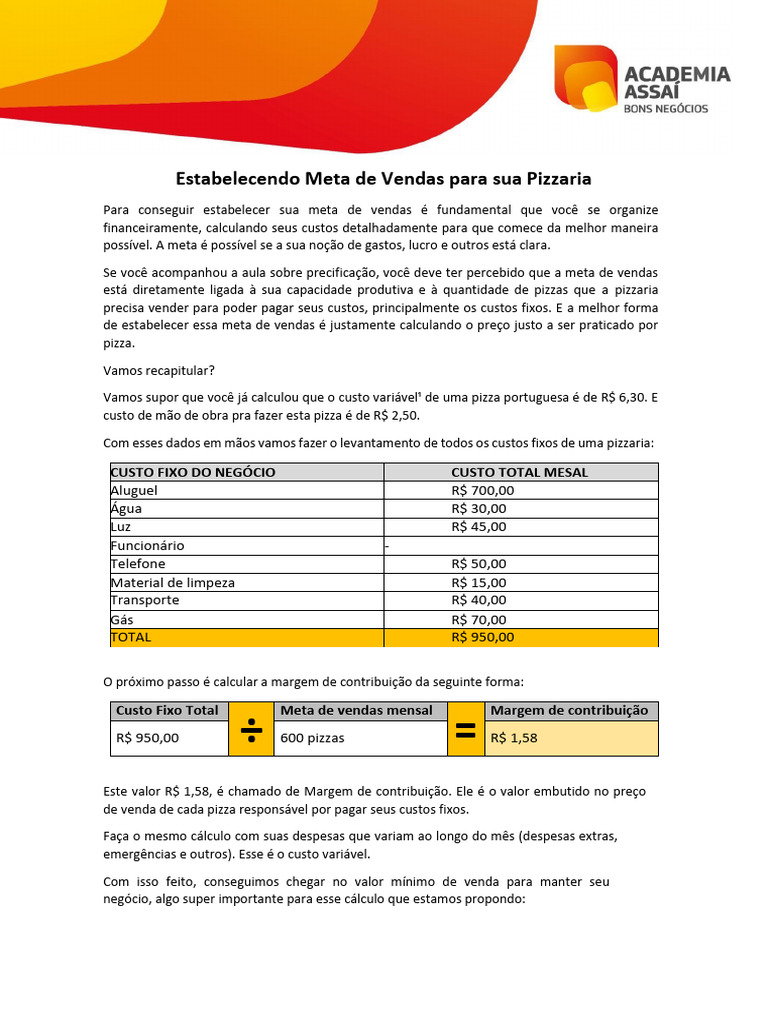 aula_05_-_estabelecendo_meta_de_vendas_para_sua_pizzaria | PDF | Despesa