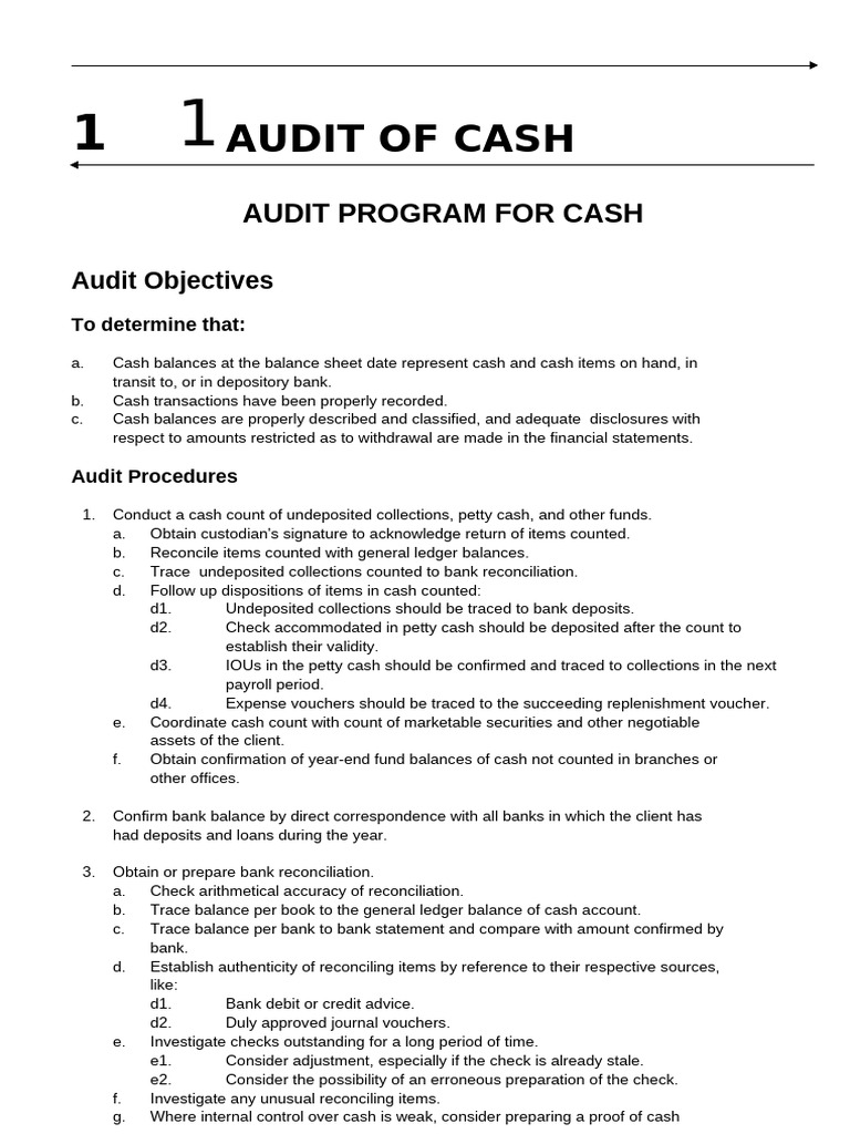 Audit 2 Topic1 Students | PDF | Banks | Cash