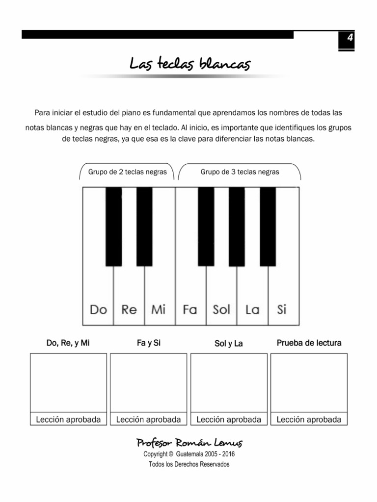 Memoriza Las Teclas Del Piano | PDF