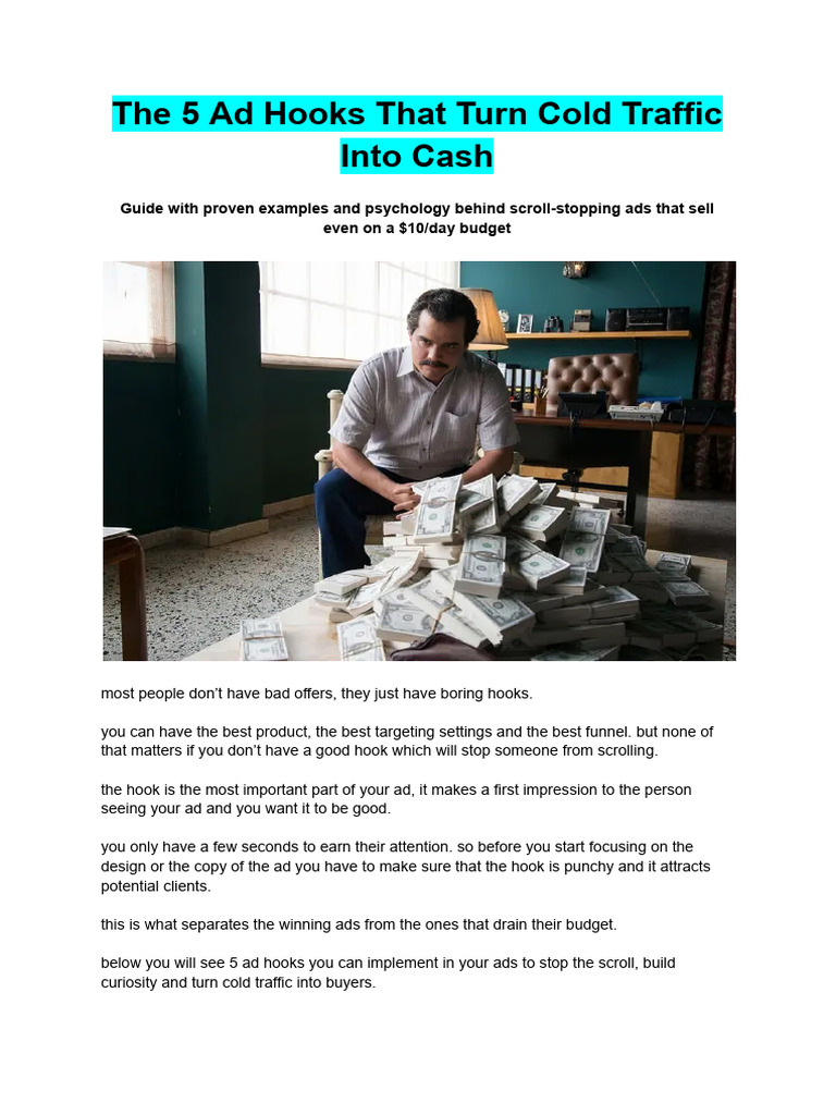 The 5 Ad Hooks That Turn Cold Traffic Into Cash | PDF