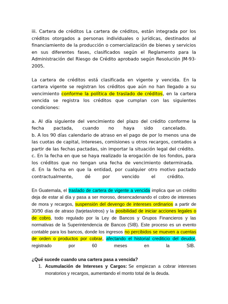 Impacto de la Cartera Vencida en Bancos | PDF | Bancos | Interés