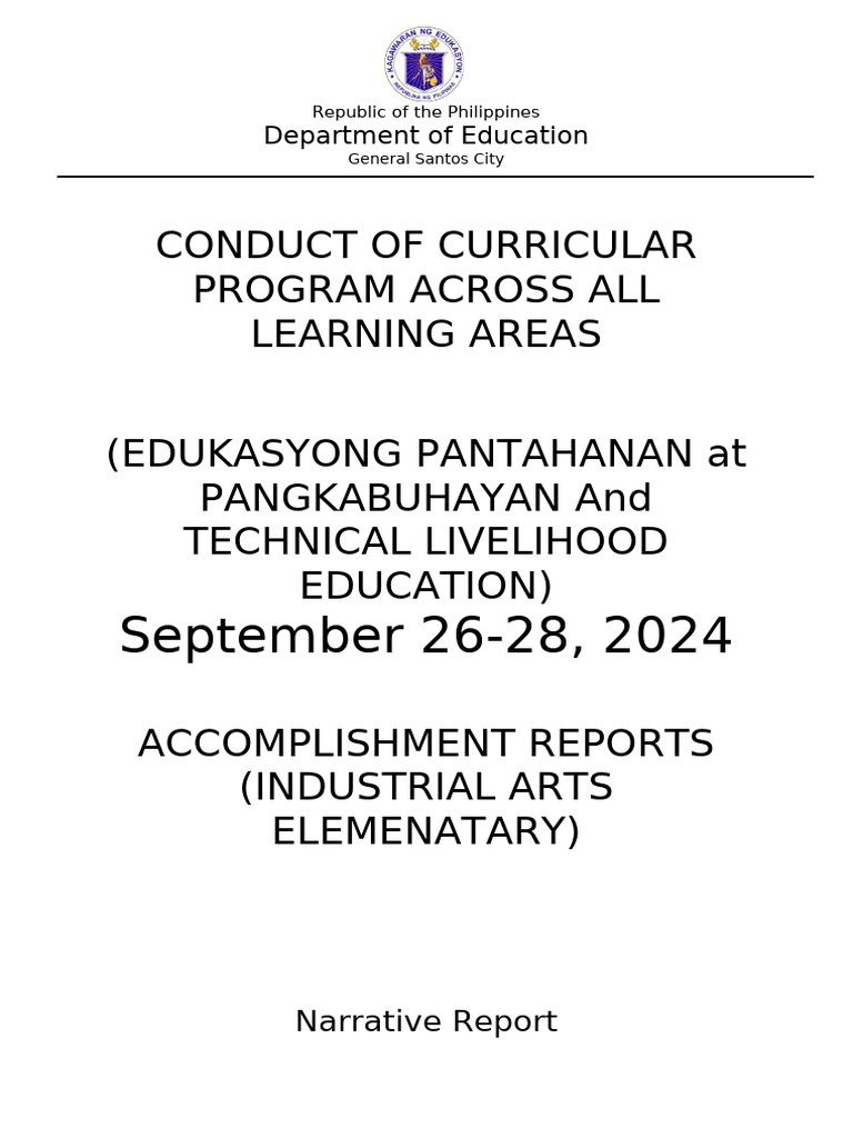 Epp Ia Elem Group Accomplishment Report | PDF | Educational Assessment ...