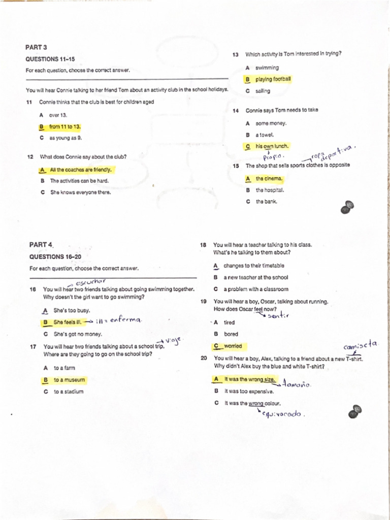 Listening Part 3 and 4 | PDF
