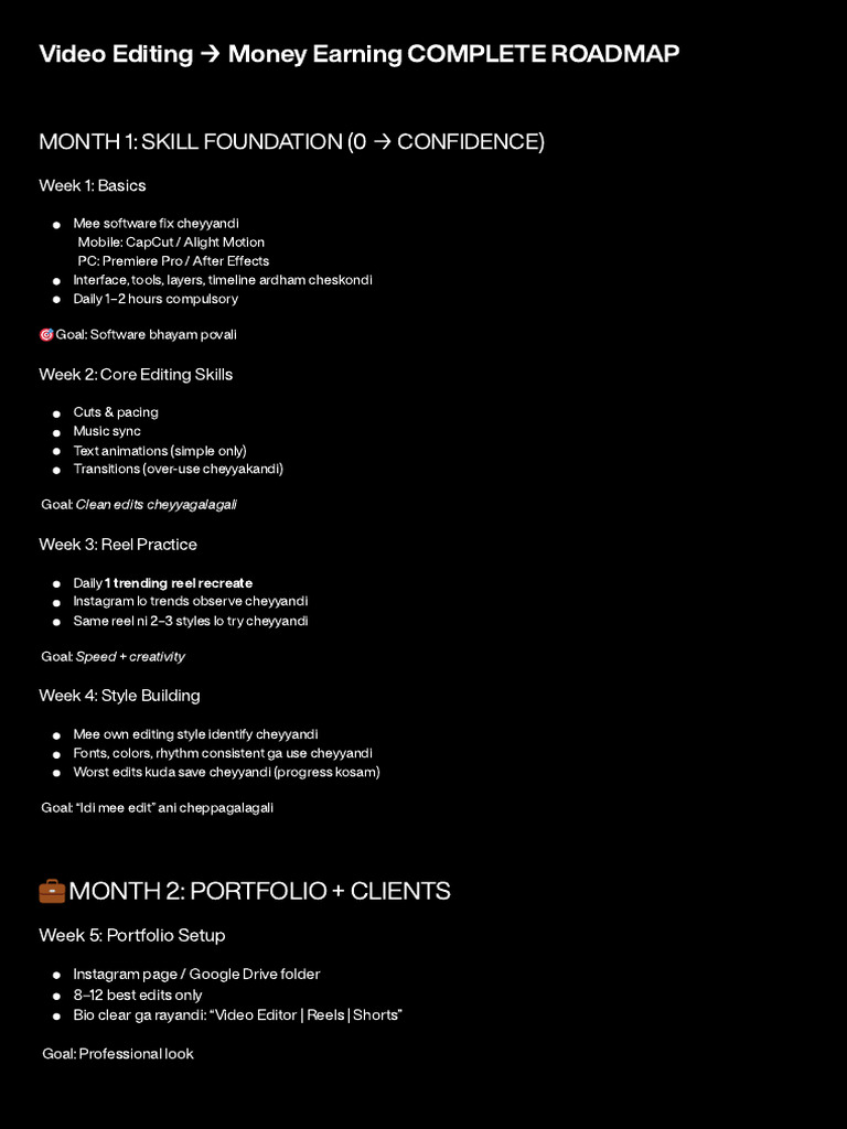 Video Editing Money Earning COMPLETE ROADMAP | PDF