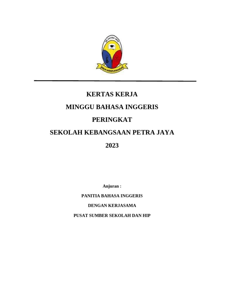 Kertas Kerja Minggu Bahasa Inggeris | PDF