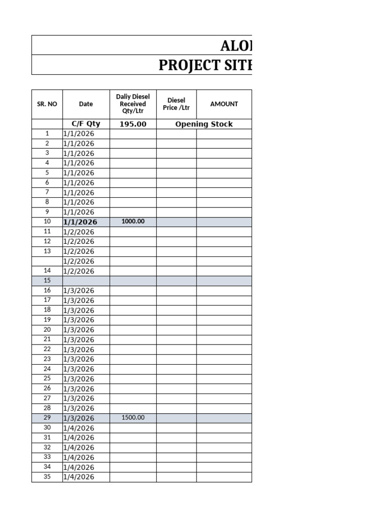 Diesel Receive & Issue Report 2026 | PDF