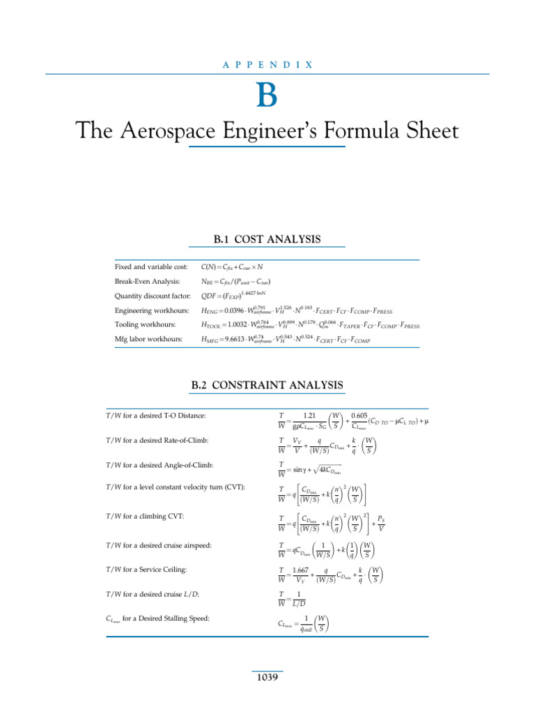 Appendix B The Aerospace Engineer S Formul 2022 General Aviation ...