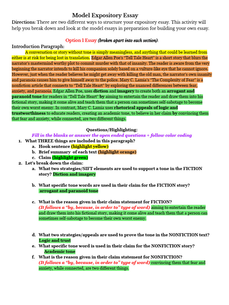 Expository Essay Structure Guide | PDF | Essays | Fear