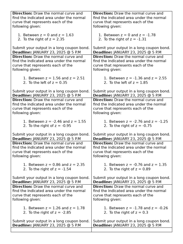 Stat-Areas Under Normal Curve | PDF | Chess | Chess Theory