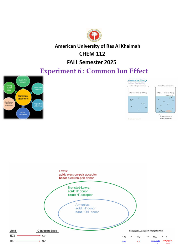 FA2025 Experiment 6 Common Ion Effect | PDF | Chemical Equilibrium ...