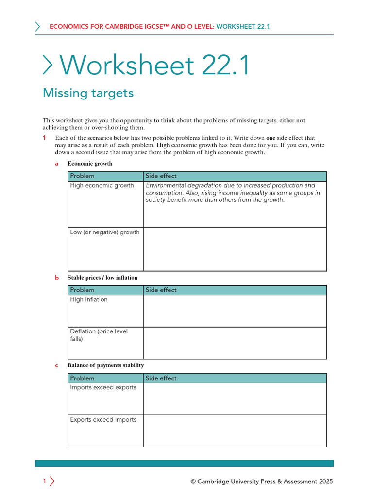 Economics IGCSE: Target Conflicts & Policies | PDF | Fiscal Policy ...