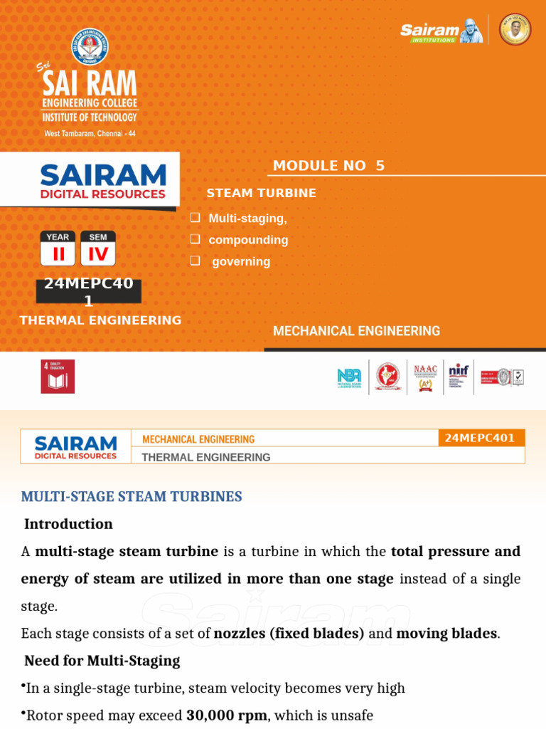 Multi-Stage Steam Turbines Overview | PDF | Turbine | Steam