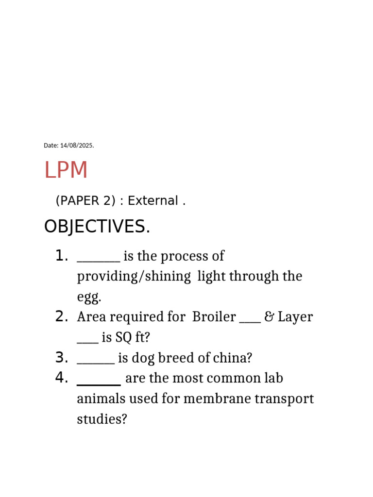 LPM External Part 2 Paper | PDF