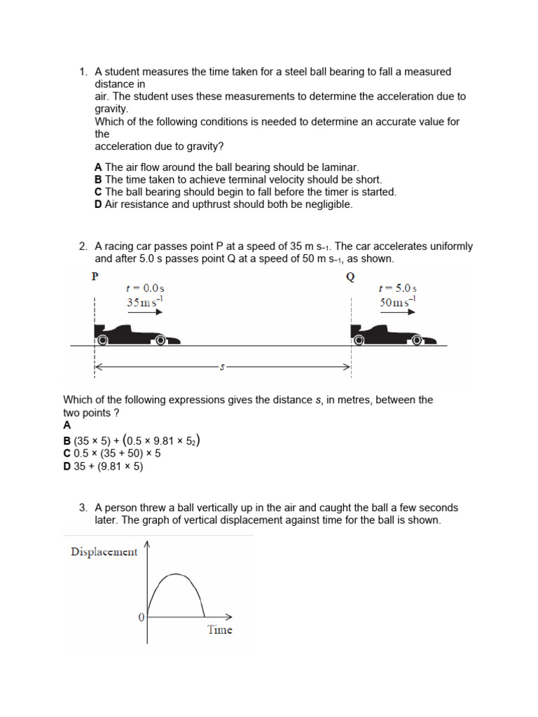 Kinematic Worksheet 3 | PDF